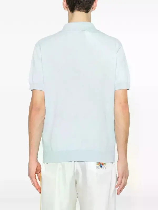Casablanca Pointelle Monogram Polo Shirt - Blue