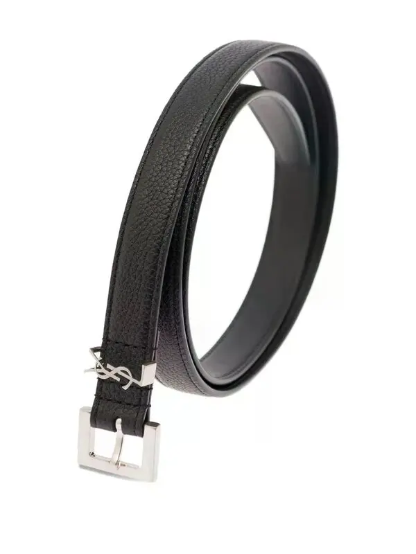 Saint Laurent Cassandre-loop Leather Belt