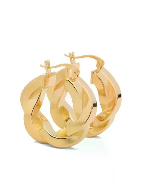 AMI Paris Brass Tresse Hoop Earrings - Gold