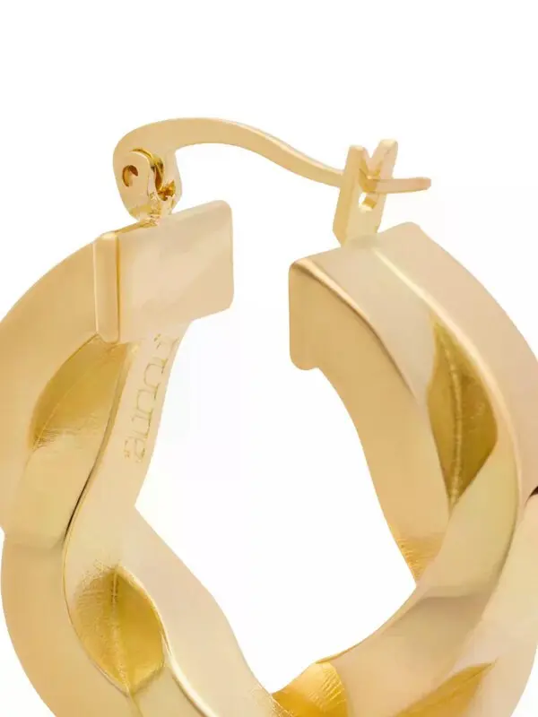 AMI Paris Brass Tresse Hoop Earrings