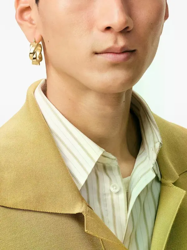 AMI Paris Brass Tresse Hoop Earrings
