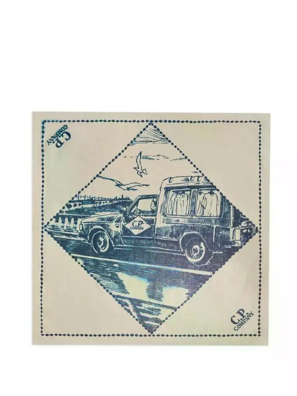 C.P. COMPANY Printed Scarf - Neutrals