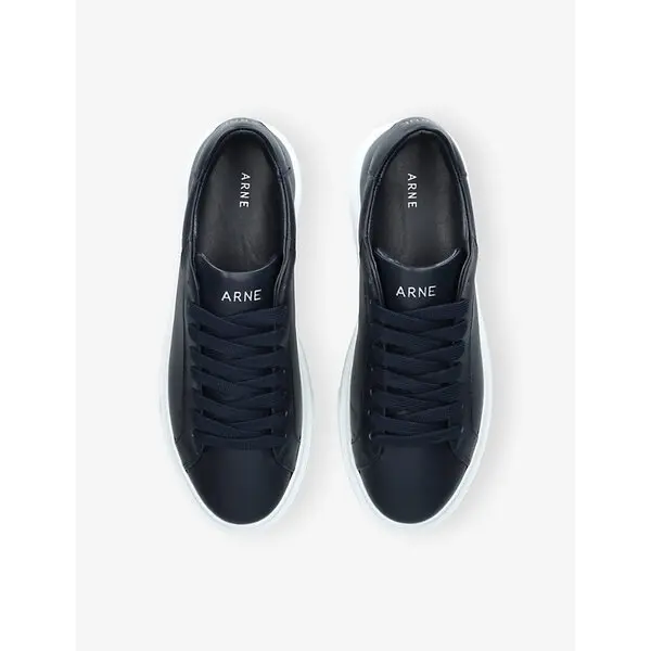 ARNE Essential Leather Trainers - Navy