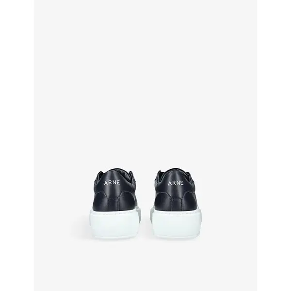 ARNE Essential Leather Trainers - Navy