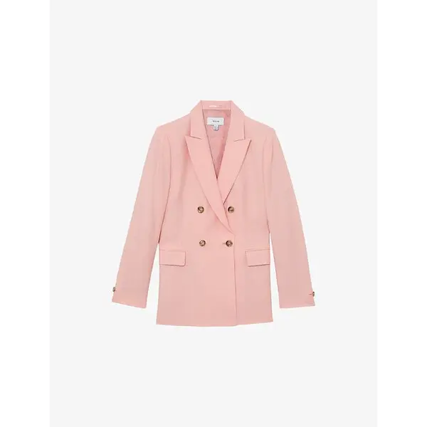 REISS Magda Peak-lapel Double-breasted Woven Blazer