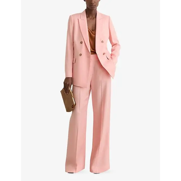 REISS Magda Peak-lapel Double-breasted Woven Blazer