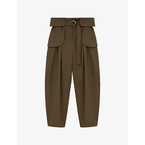 Loewe Cotton-silk Cargo Trousers - Khaki Green