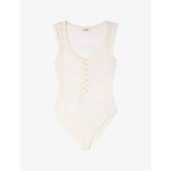 Sandro Sleeveless Knitted Bodysuit - Ecru