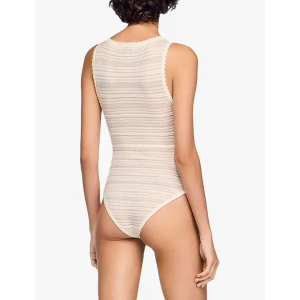 Sandro Sleeveless Knitted Bodysuit - Ecru