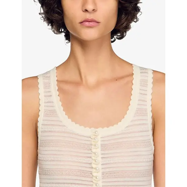 Sandro Sleeveless Knitted Bodysuit - Ecru
