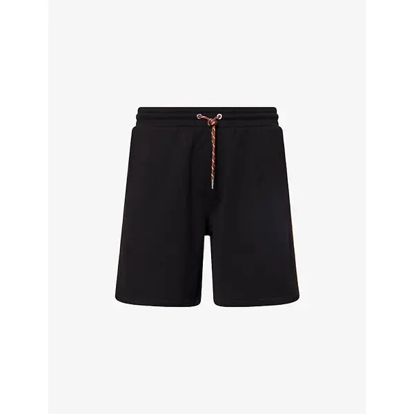 Moncler Logo-patch Striped-panel Cotton Shorts - Black