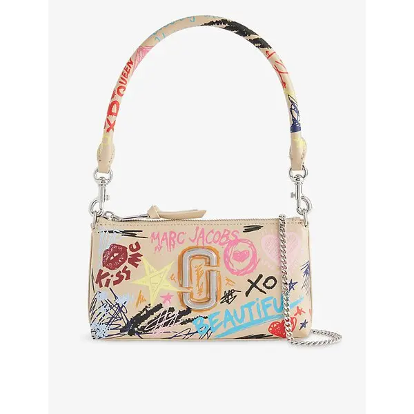 Marc Jacobs The Punk Scribble Snapshot Convertible Leather Shoulder Bag