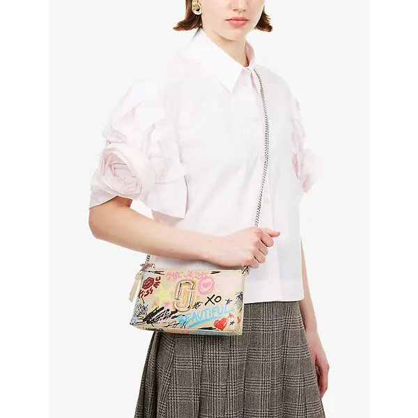 Marc Jacobs The Punk Scribble Snapshot Convertible Leather Shoulder Bag