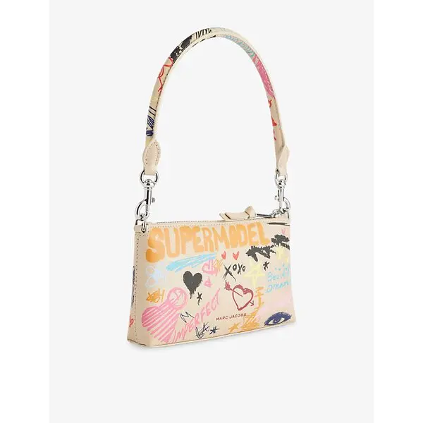 Marc Jacobs The Punk Scribble Snapshot Convertible Leather Shoulder Bag