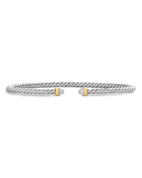 David Yurman Micro Cable Flex Bracelet - Silver