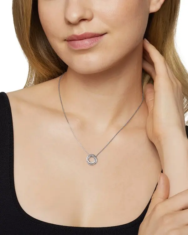David Yurman Crossover Pendant Necklace - Silver