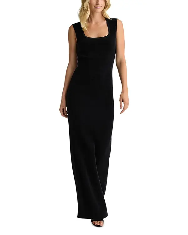 St. John Monte Carlo Velvet Knit Gown - Black