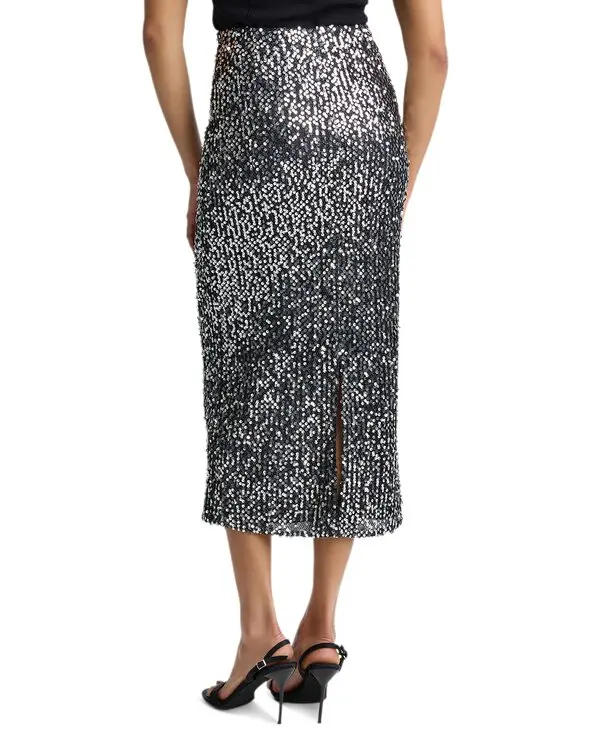 St. John Paillette Pencil Skirt - Black/silver
