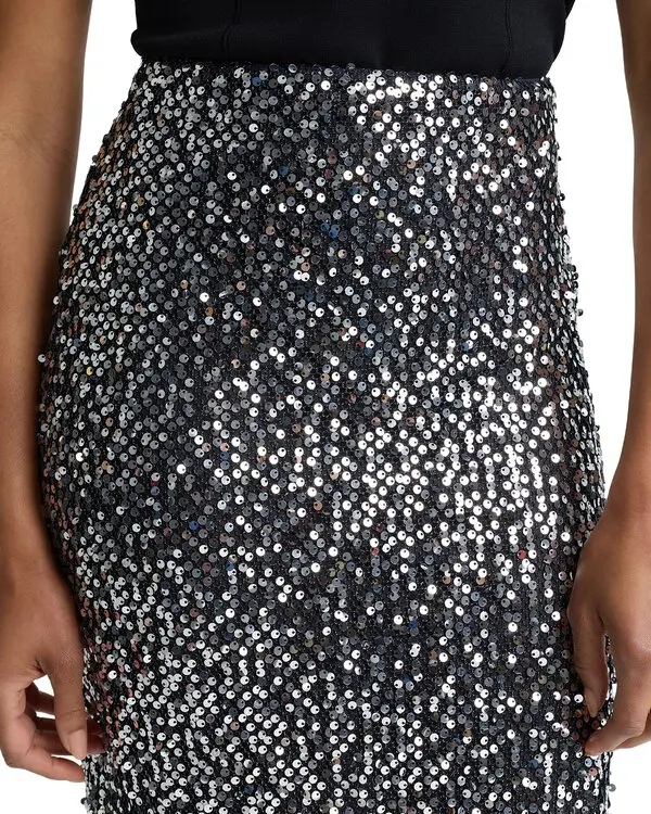 St. John Paillette Pencil Skirt - Black/silver