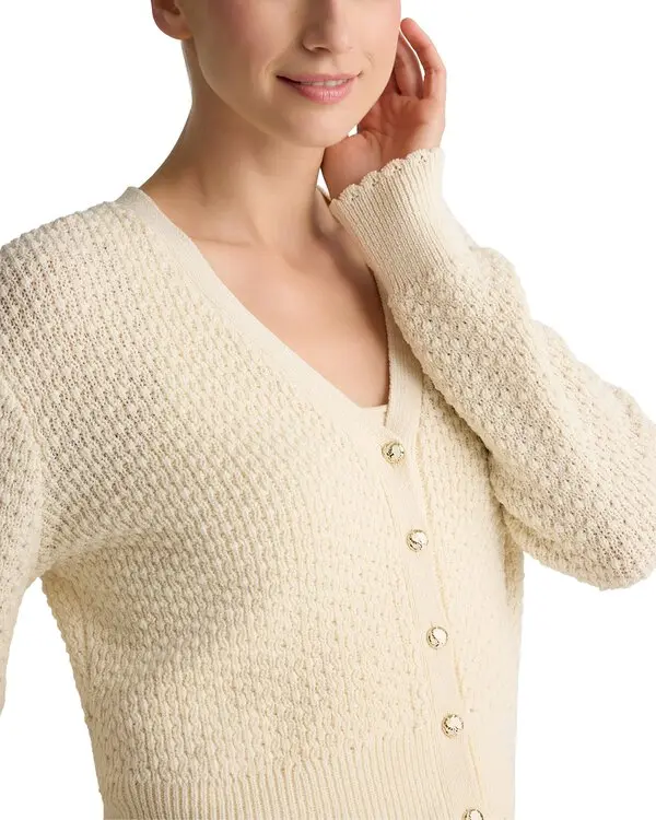 St. John Perle Crepe Knit Cardigan Sweater