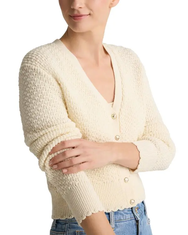 St. John Perle Crepe Knit Cardigan Sweater