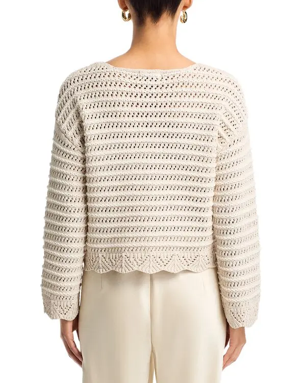Aqua Pointelle Crewneck Sweater Exclusive