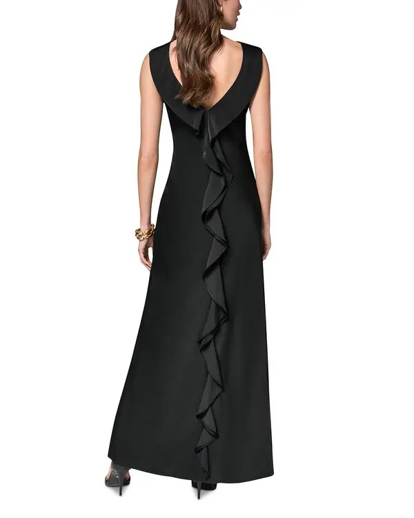 Donna Karan New York Sleeveless Maxi Dress With Ruffled Detail