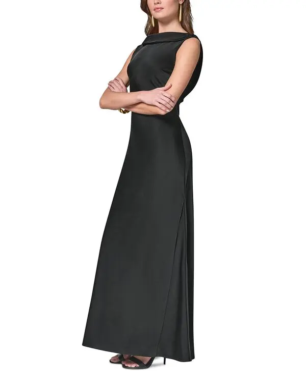 Donna Karan New York Sleeveless Maxi Dress With Ruffled Detail