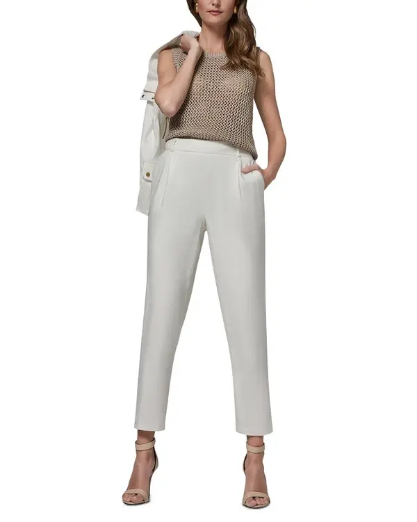 Donna Karan New York Pleated Straight Trousers - Cream