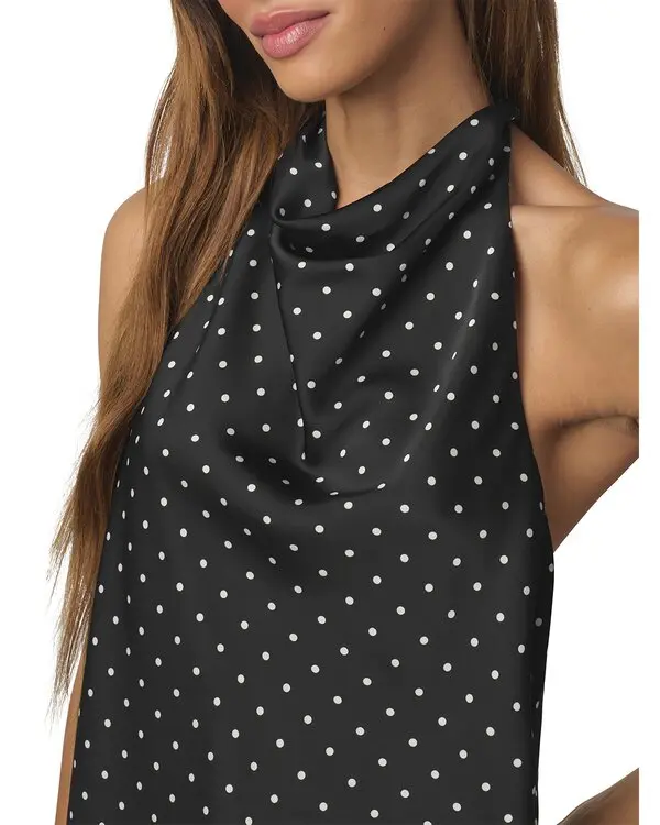Joe's Jeans The Ines Draped Halter Dress - Black Polka