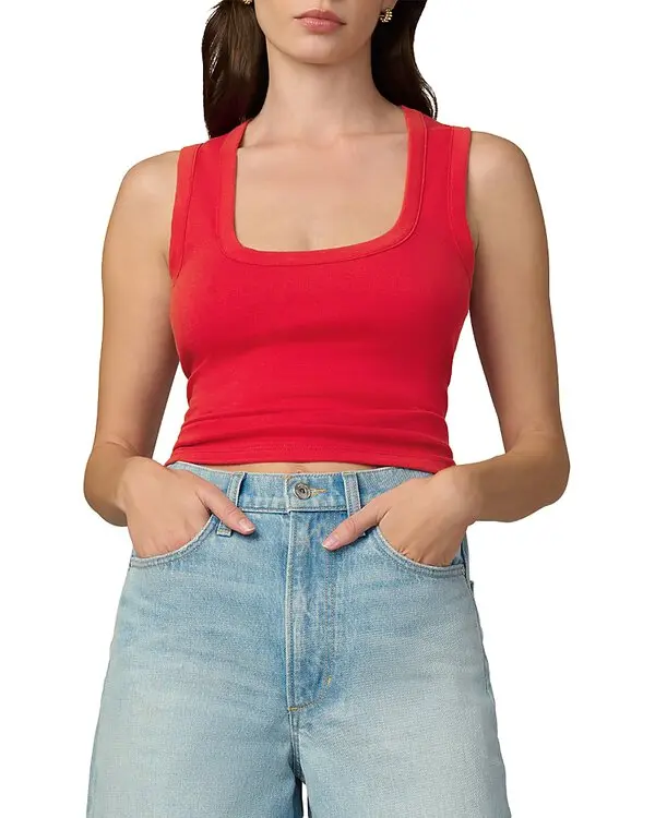 Joe's Jeans The U Neck Cropped Tank Top - Cherry Red