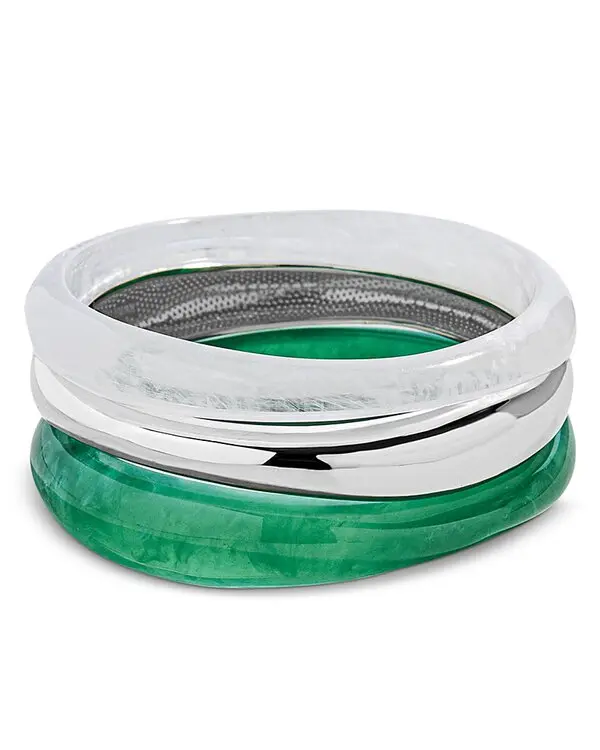 Baublebar Raven Resin Bangle Set - Silver