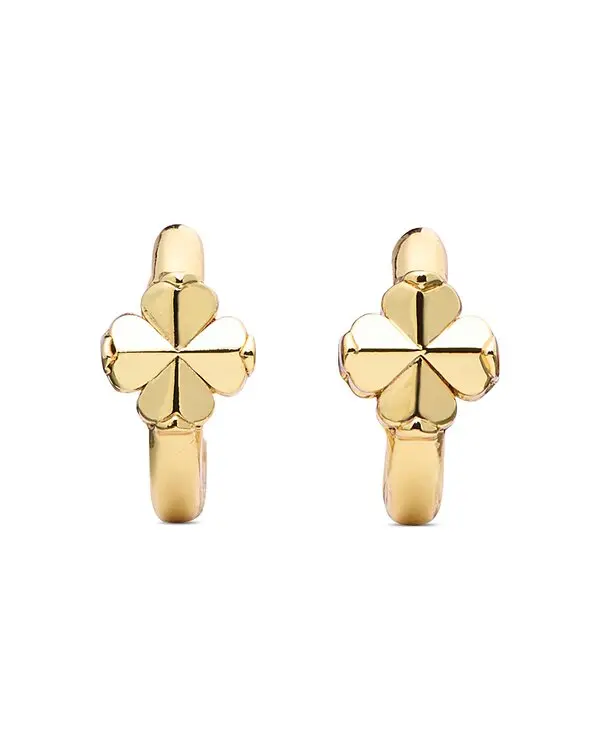 Kate Spade New York Spade Flower Huggie Hoop Earrings - Gold.