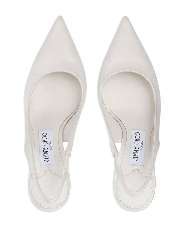 JIMMY CHOO Love Sb 85 Satin Slingback Pumps - Ivory