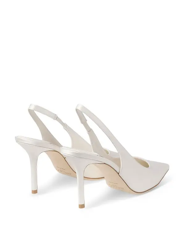 JIMMY CHOO Love Sb 85 Satin Slingback Pumps - Ivory