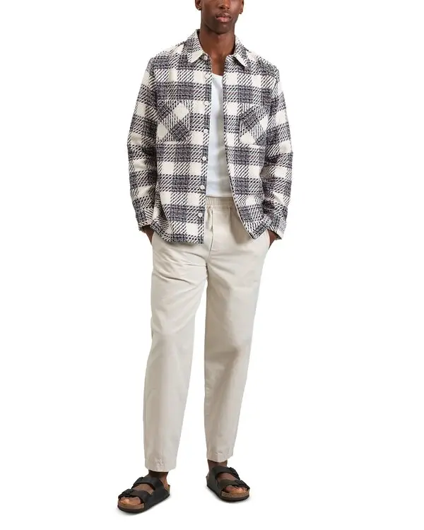 WAX LONDON Whiting Plaid Overshirt - Ecru/green