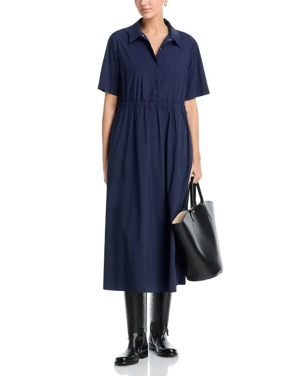 Herno Collared Midi Dress - Navy