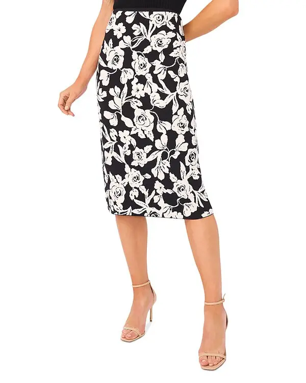Ted Baker London Jacquard Midi Skirt - Rich Black
