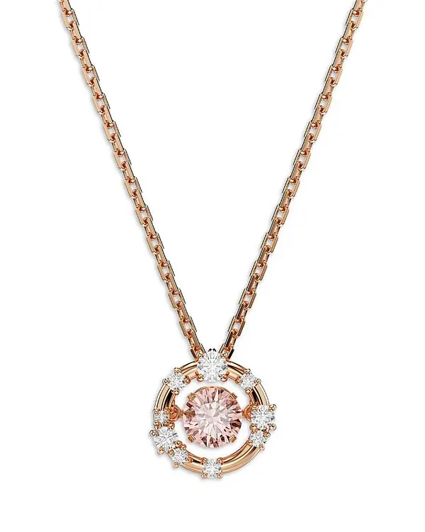 SWAROVSKI Constella Dancing Stone Pendant Necklace - Rose Gold