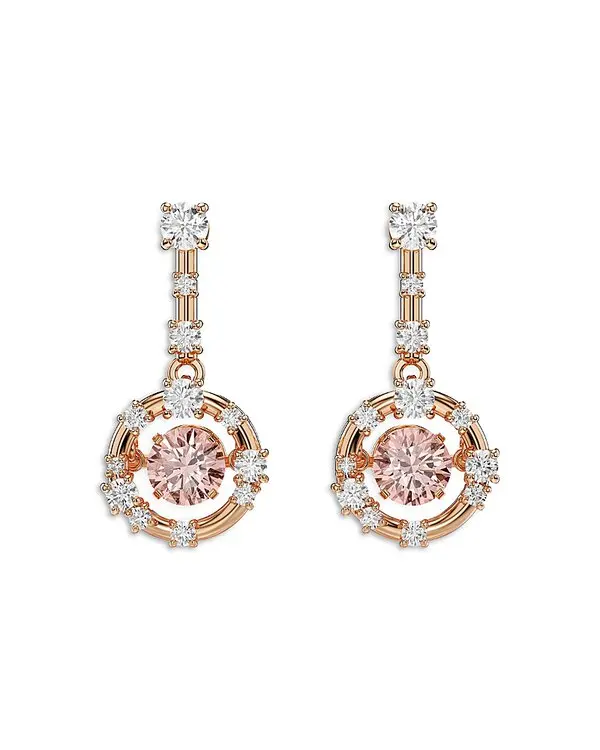 SWAROVSKI Constella Dancing Stone Drop Earrings - Rose Gold