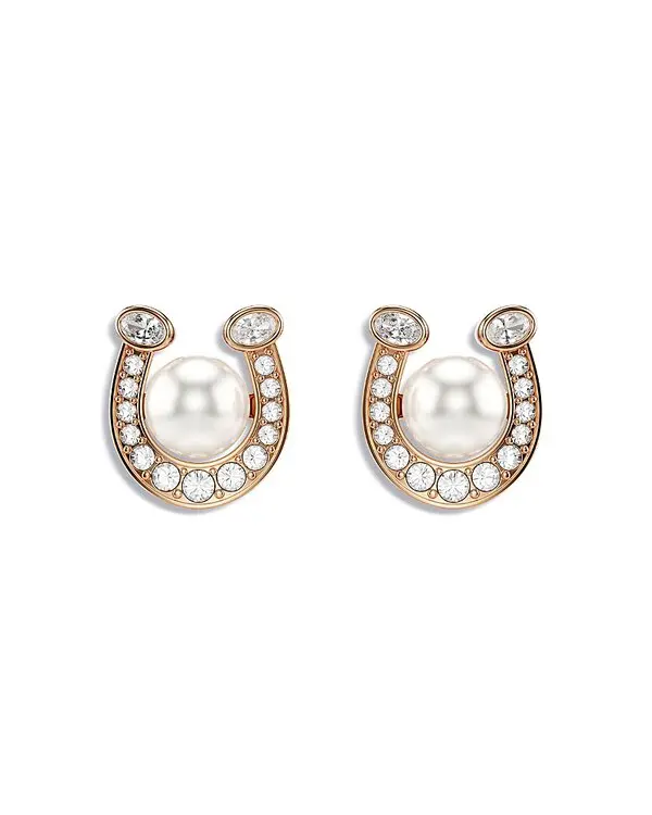 SWAROVSKI Symbolica Horseshoe Stud Earrings - Rose Gold/pearl