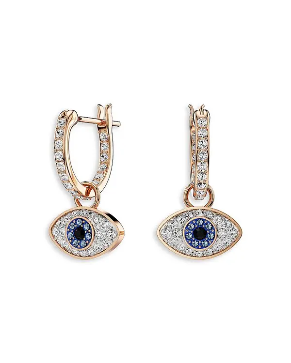 SWAROVSKI Symbolica Crystal Evil Eye Drop Earrings - Rose Gold