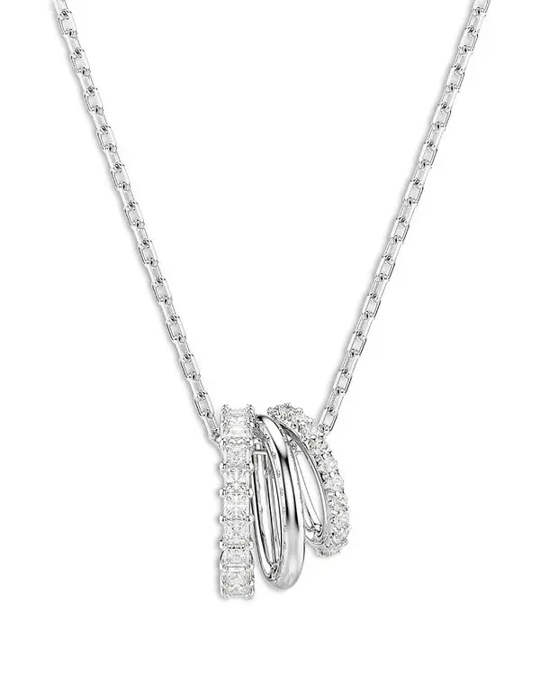 SWAROVSKI Hyperbola Cubic Zirconia Triple Hoop Pendant Necklace - White