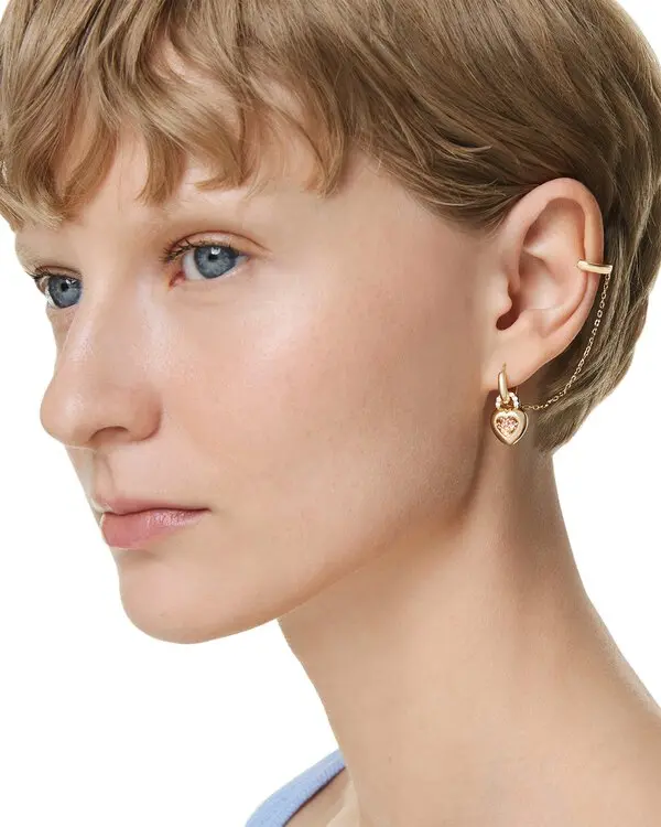 SWAROVSKI Idyllia Stone Heart Lock & Key Mismatch Earrings