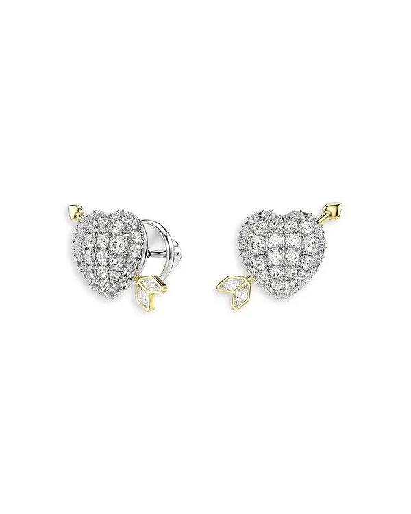 SWAROVSKI Idyllia Heart Arrow Stud Earrings - Gold/silver