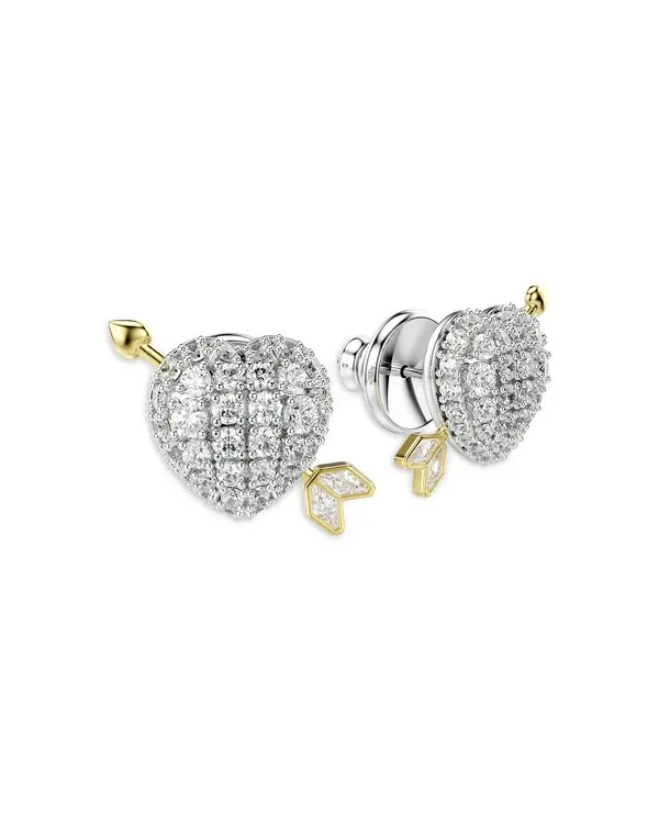 SWAROVSKI Idyllia Heart Arrow Stud Earrings - Gold/silver