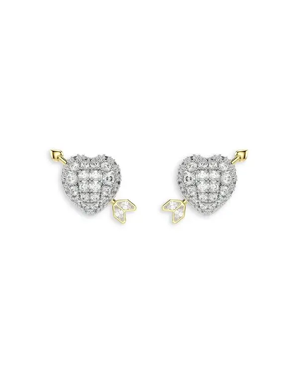 SWAROVSKI Idyllia Heart Arrow Stud Earrings - Gold/silver