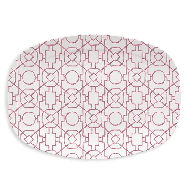 MARIPOSA Aqua Trellis Platter - Pink