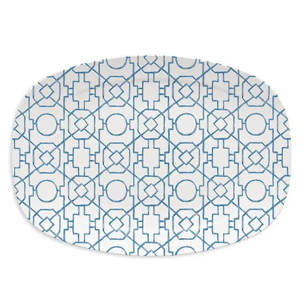 MARIPOSA Aqua Trellis Platter - Blue