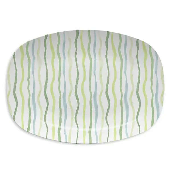 MARIPOSA Blue Stripe Tease Platter - Green